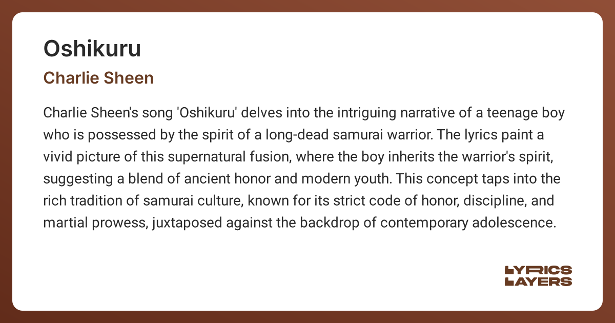 Meaning of OSHIKURU (Charlie Sheen)