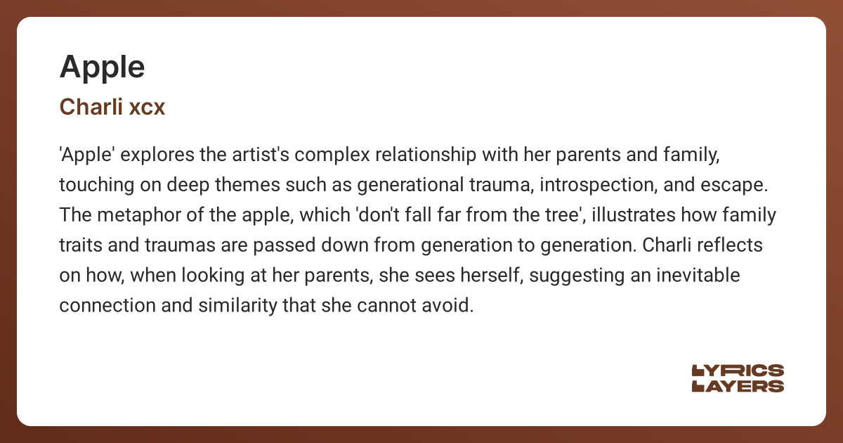 Meaning of APPLE (Charli xcx)