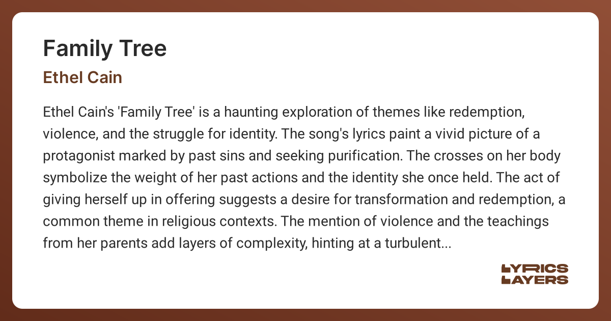 Meaning of FAMILY TREE (Ethel Cain)