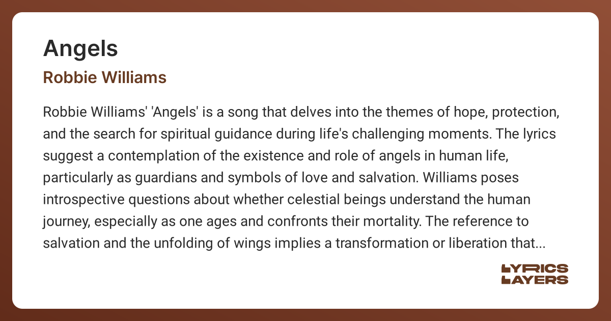 ANGELS: Nederlandse vertaling van Robbie Williams