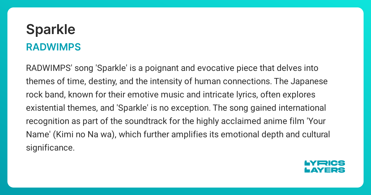 SPARKLE - RADWIMPS - LYRICSLAYERS.COM