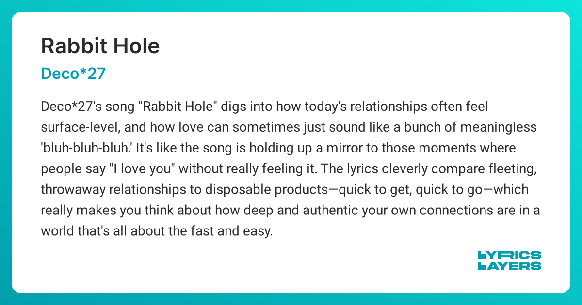 RABBIT HOLE (Lyrics in English) - Deco*27
