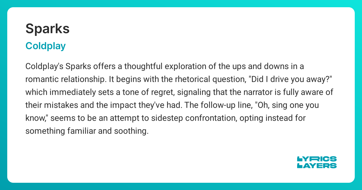 Meaning of SPARKS (Coldplay)