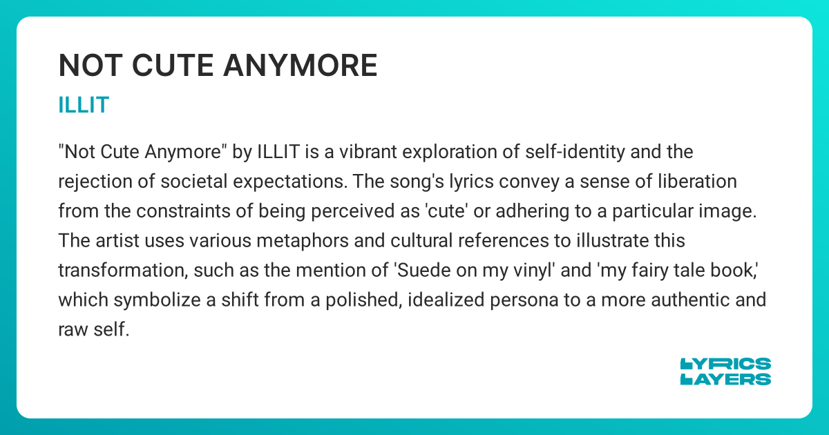 NOT CUTE ANYMORE (Lyrics in English) - ILLIT