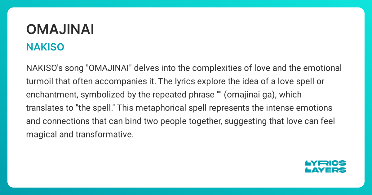 OMAJINAI (Lyrics in English) - NAKISO