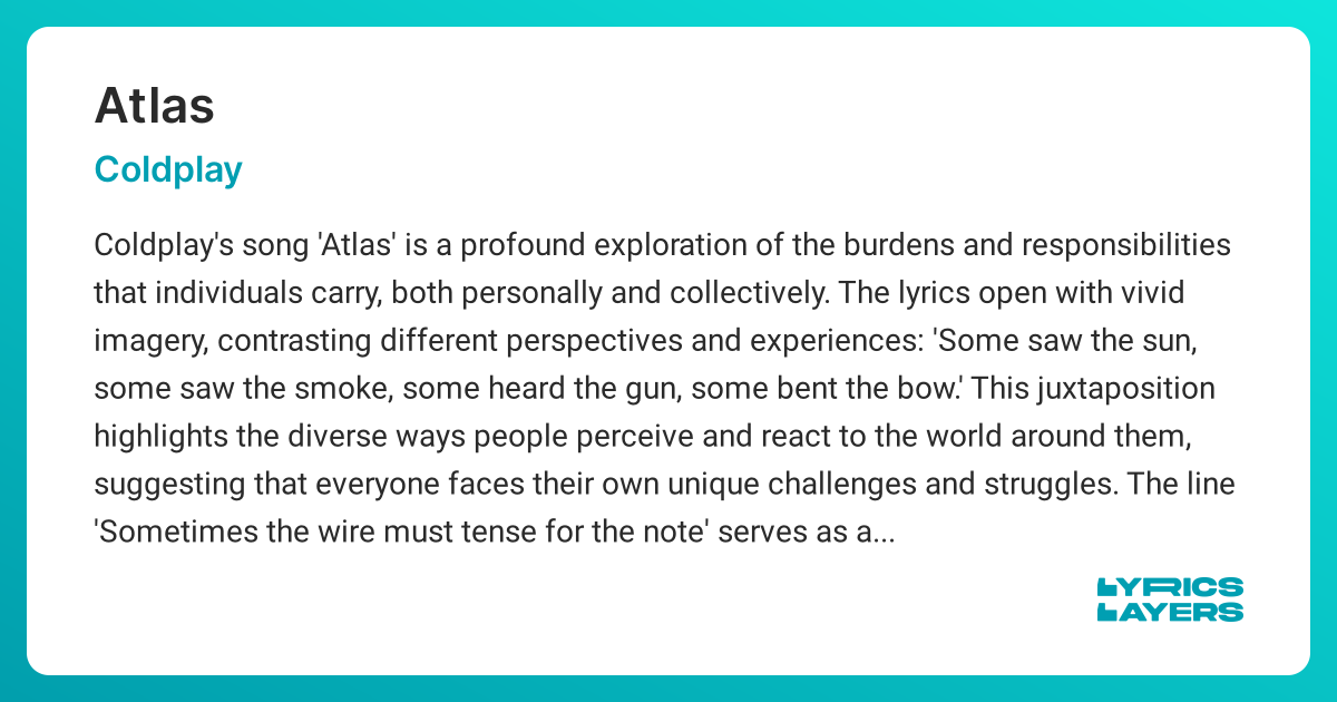 Meaning of ATLAS (Coldplay)