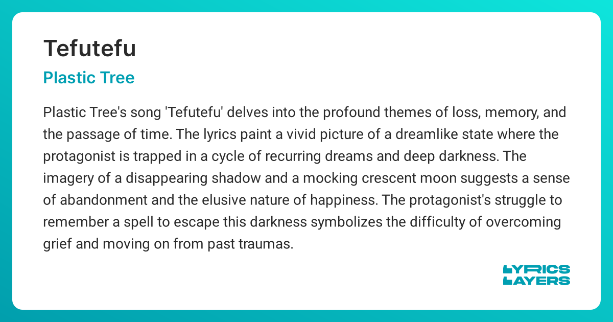 Meaning of TEFUTEFU (Plastic Tree)