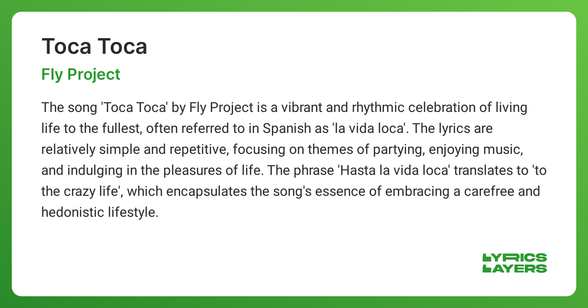 Meaning of TOCA TOCA (Fly Project)