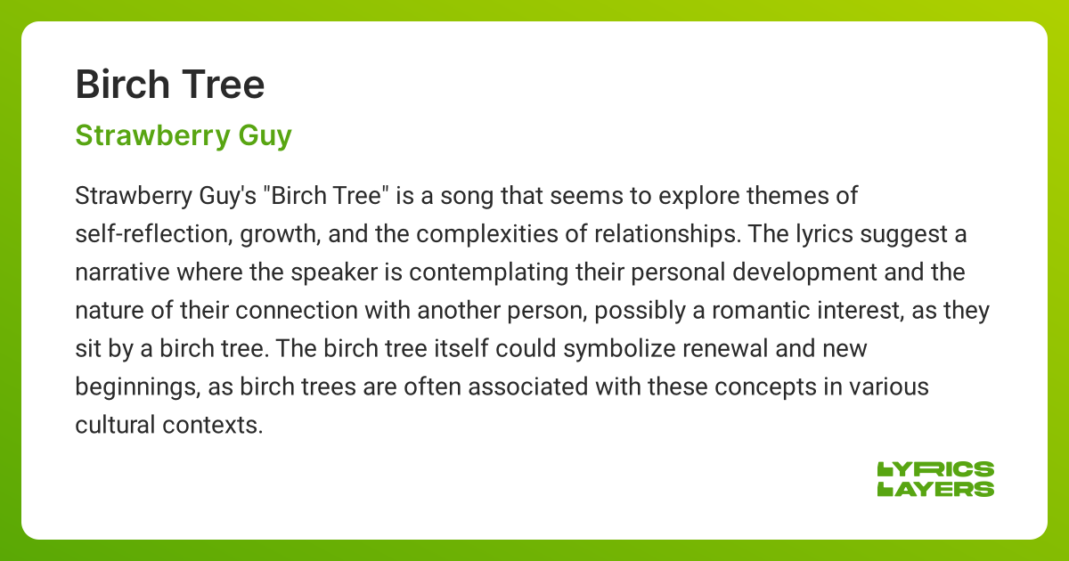 Meaning of BIRCH TREE (Strawberry Guy)