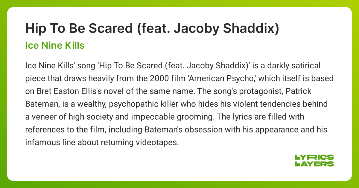 Hip To Be Scared (feat. Jacoby Shaddix): deutsche Übersetzung von Ice ...