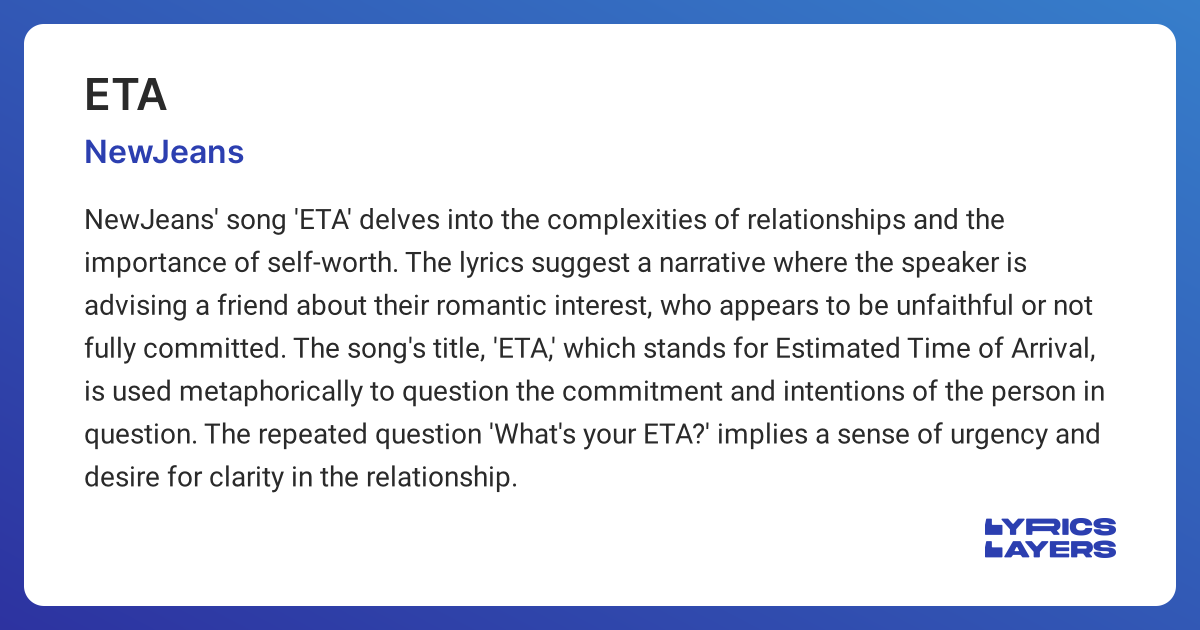 Meaning of ETA (NewJeans)