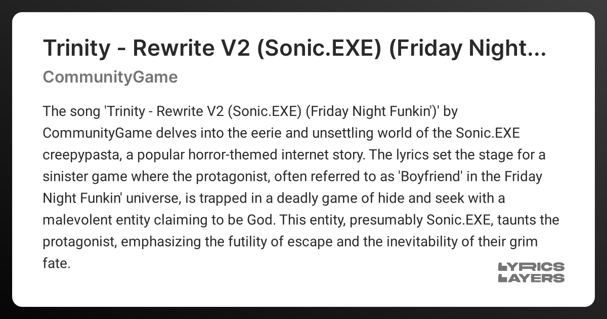 Meaning of Trinity - Rewrite V2 (Sonic.EXE) (Friday Night Funkin ...