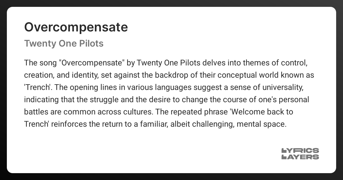 OVERCOMPENSATE - Twenty One Pilots - LYRICSLAYERS.COM