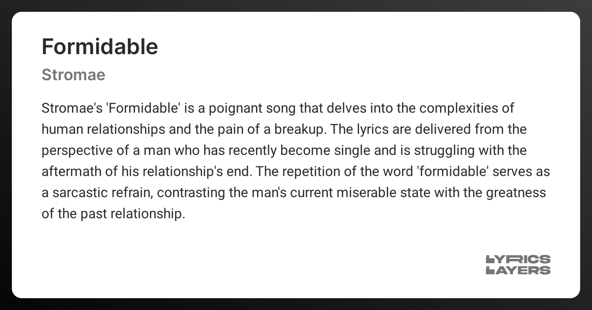 FORMIDABLE (Lyrics in English) - Stromae