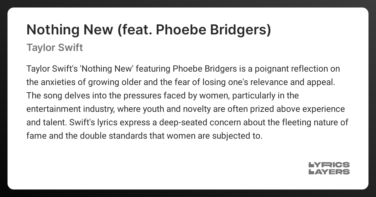 Meaning of Nothing New (feat. Phoebe Bridgers) (Taylor Swift)