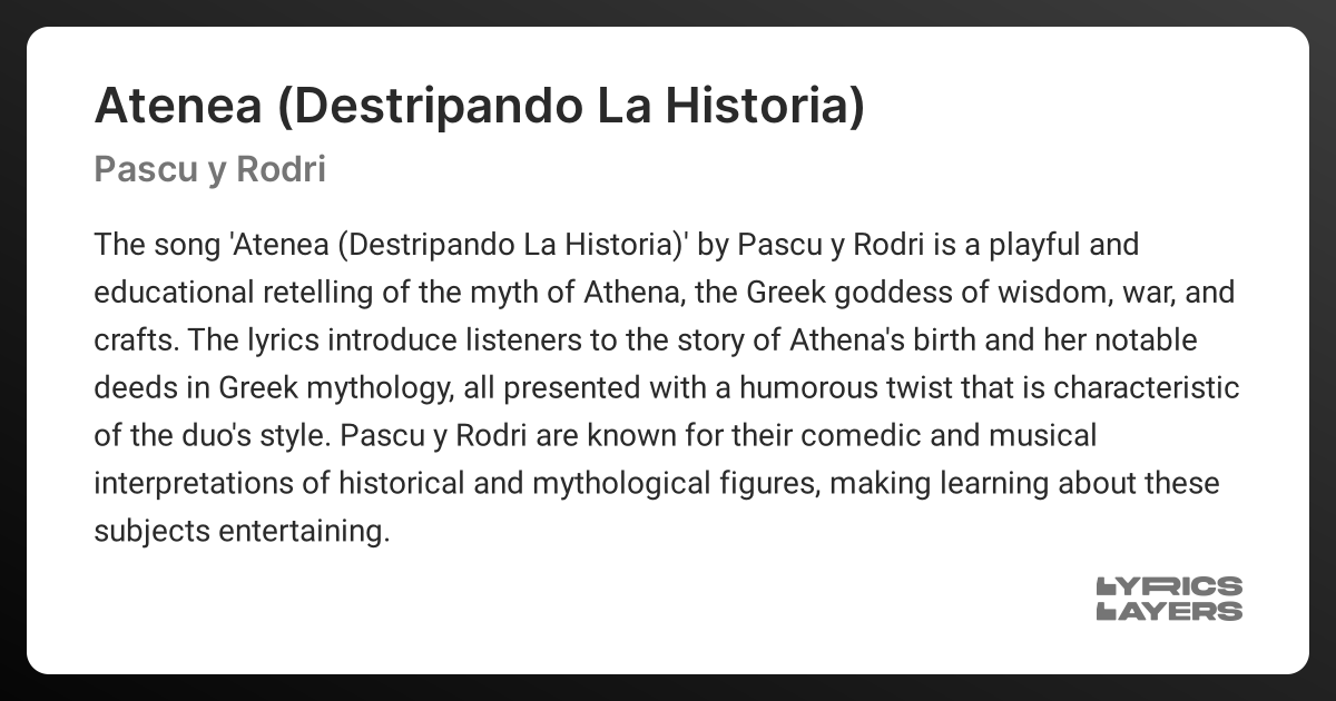 Meaning of Atenea (Destripando La Historia) (Pascu y Rodri)