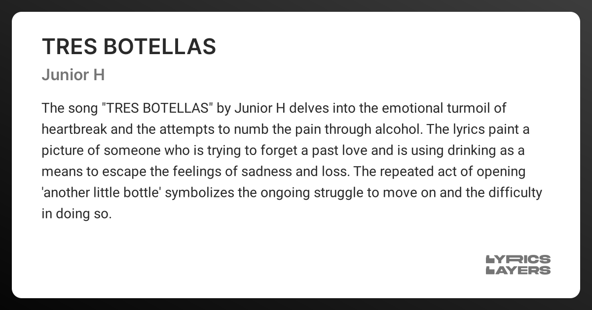 Meaning of TRES BOTELLAS (Junior H)