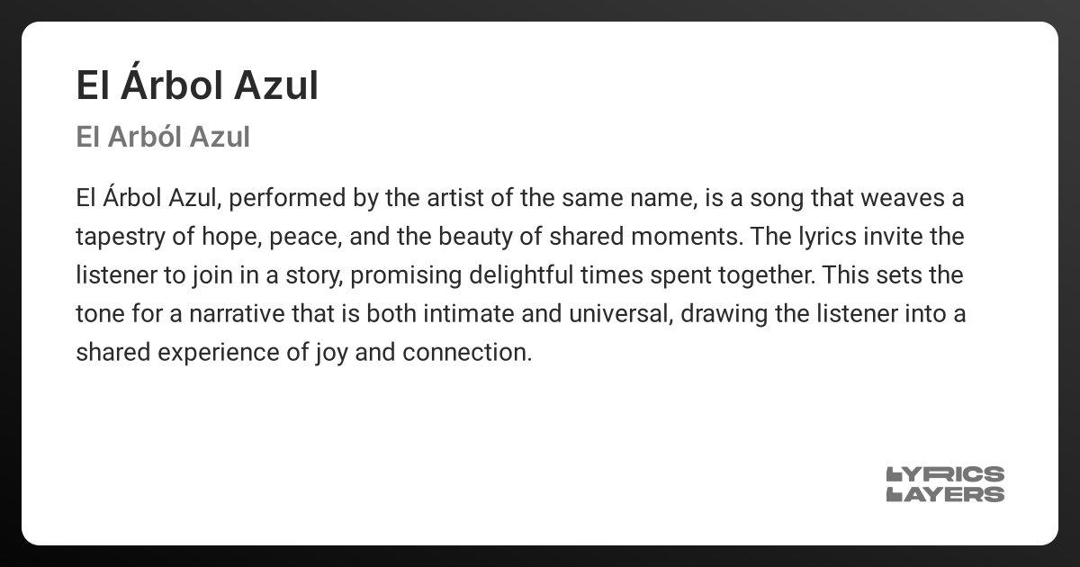 Meaning of EL ÁRBOL AZUL (El Arból Azul)