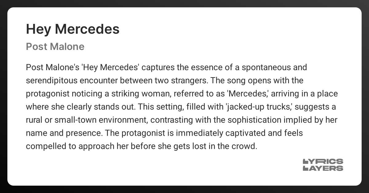 HEY MERCEDES: deutsche Übersetzung von Post Malone