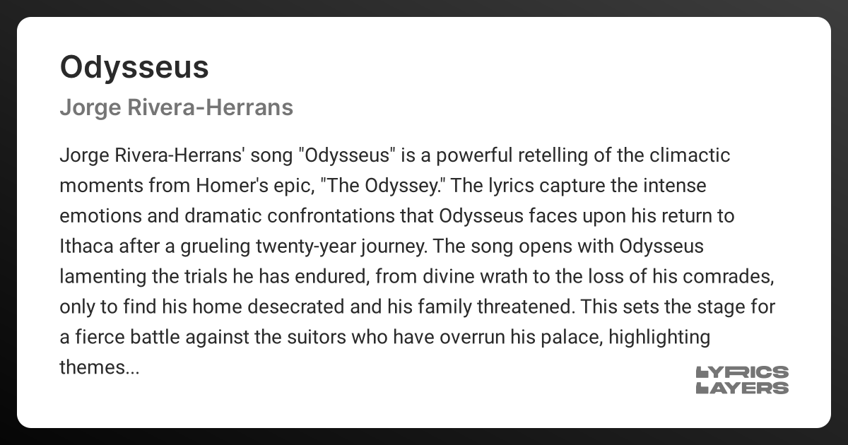 ODYSSEUS: traduction française de Jorge Rivera-Herrans
