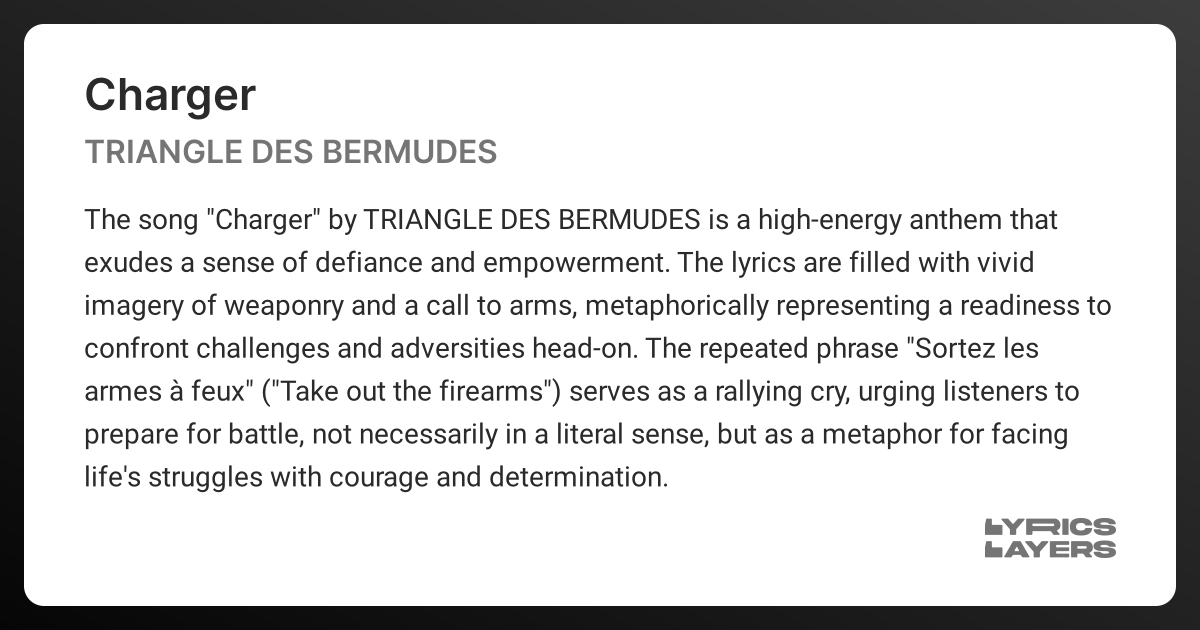 Meaning of CHARGER (TRIANGLE DES BERMUDES)