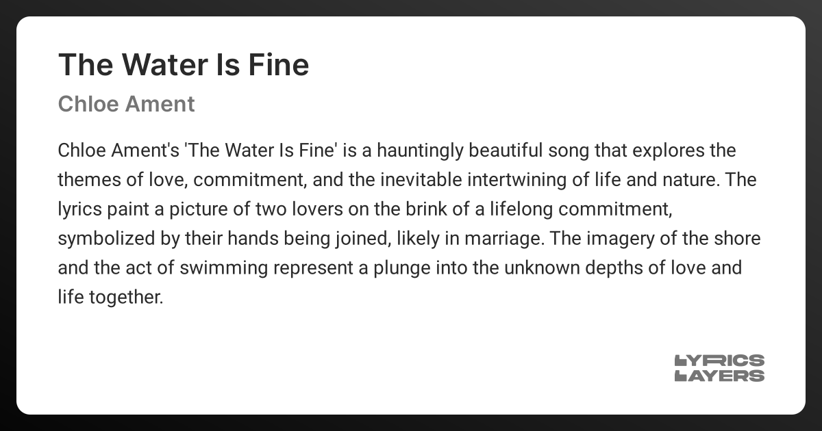 Meaning of THE WATER IS FINE (Chloe Ament)