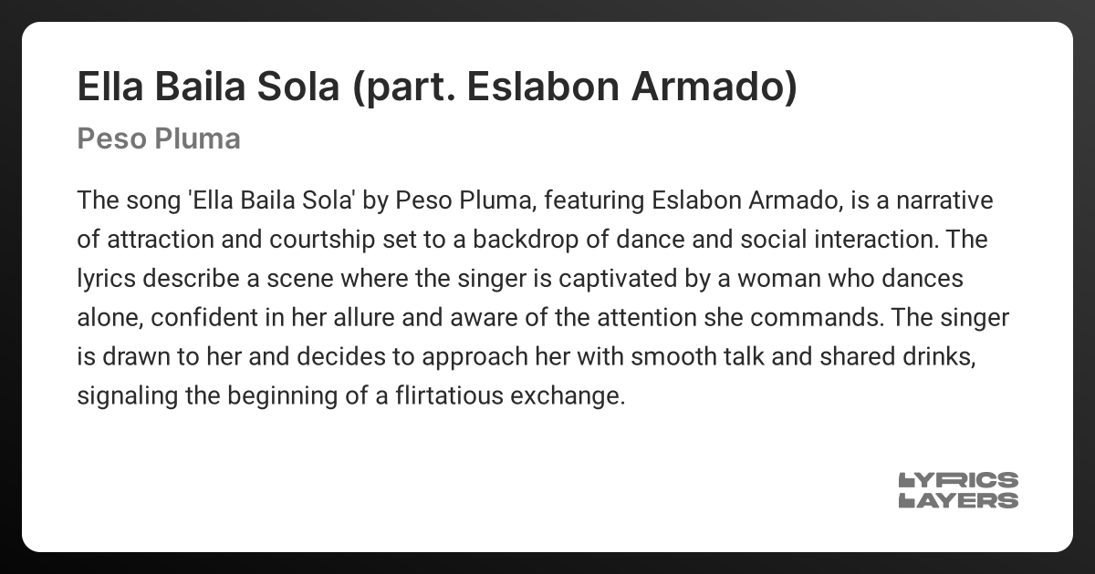 Ella Baila Sola (part. Eslabon Armado) (Lyrics in English) - Peso Pluma