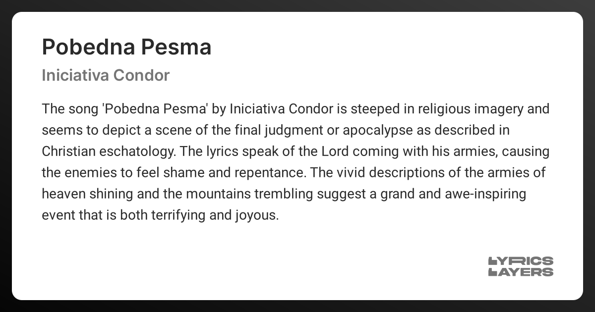 Meaning of POBEDNA PESMA (Iniciativa Condor)