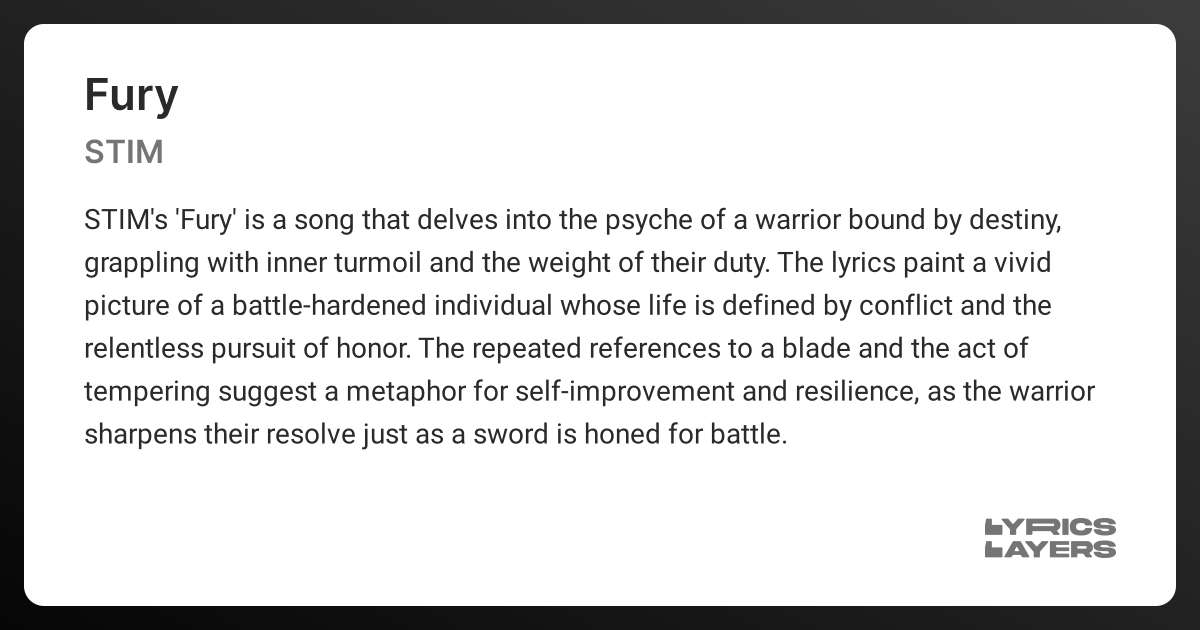 Meaning of FURY (STIM)