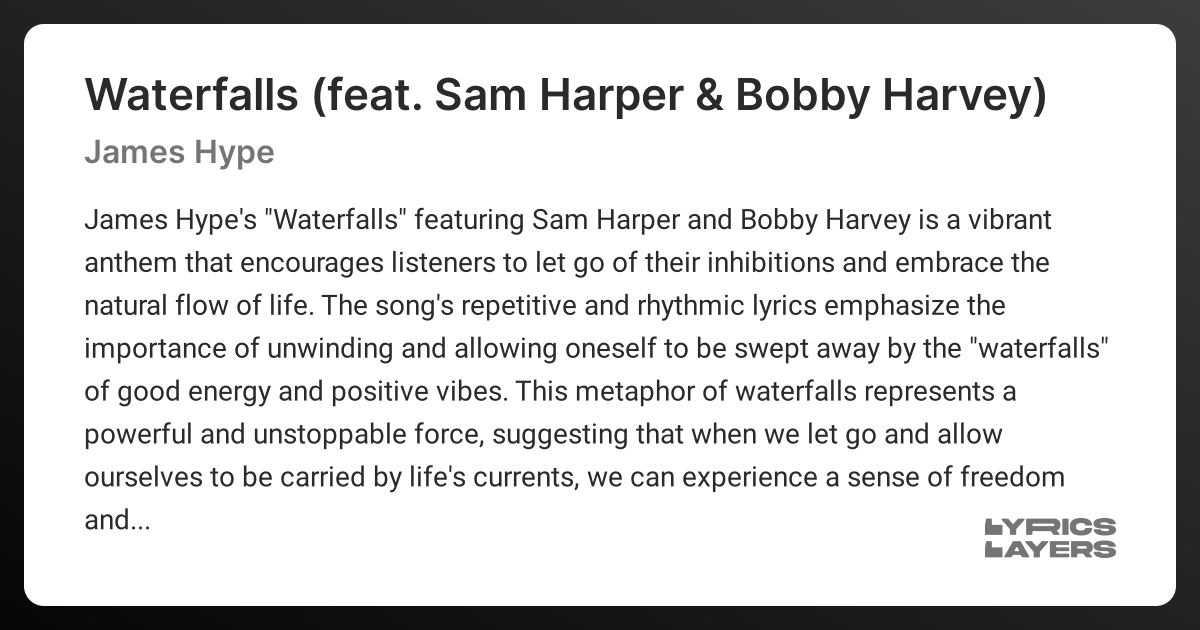 Meaning of Waterfalls (feat. Sam Harper & Bobby Harvey) (James Hype)