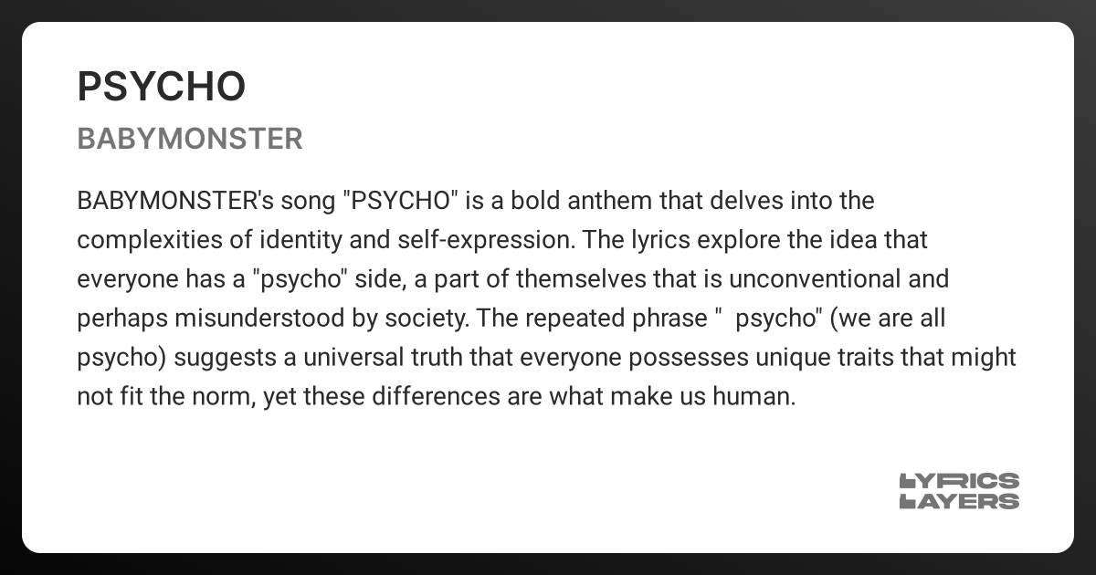Meaning of PSYCHO (BABYMONSTER)
