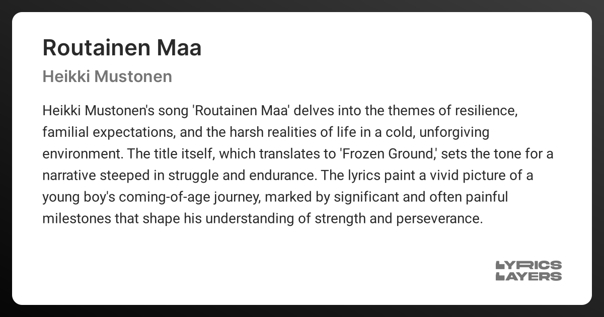 Meaning of ROUTAINEN MAA (Heikki Mustonen)