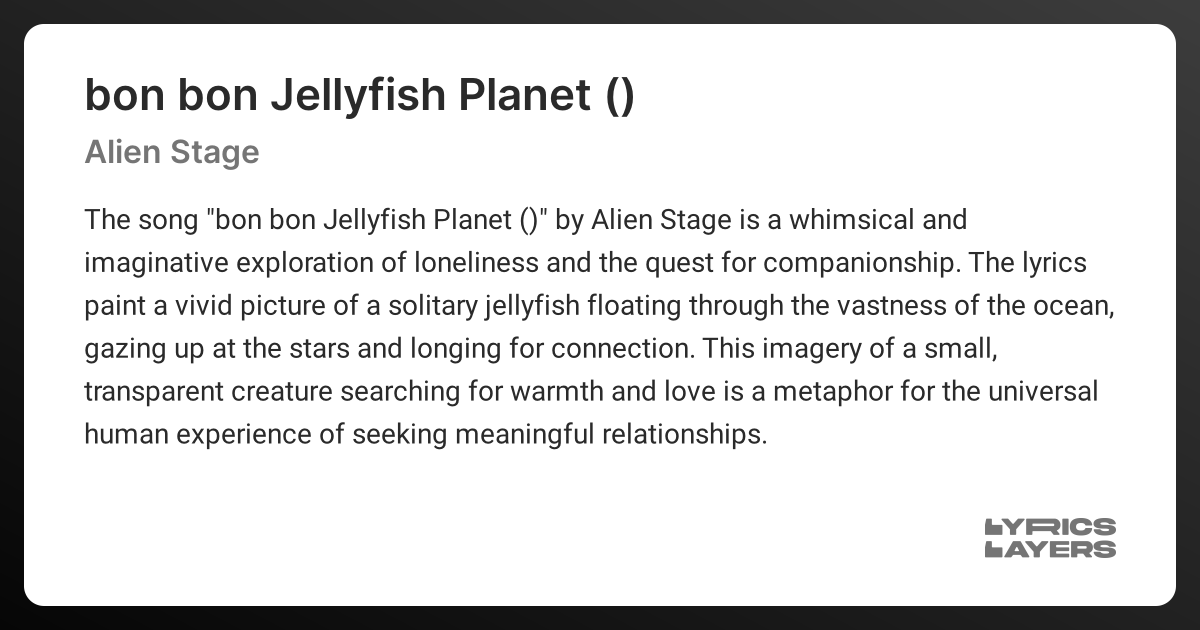 bon bon Jellyfish Planet (봉봉해파리별): deutsche Übersetzung von Alien Stage