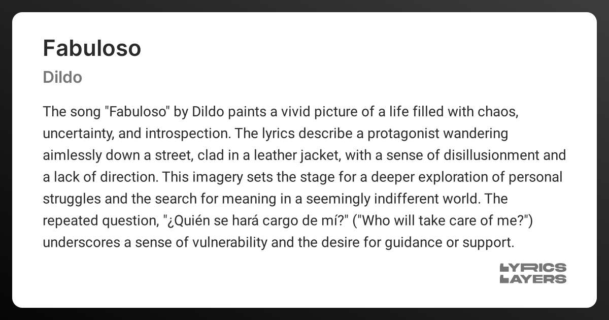 FABULOSO (Lyrics in English) - Dildo