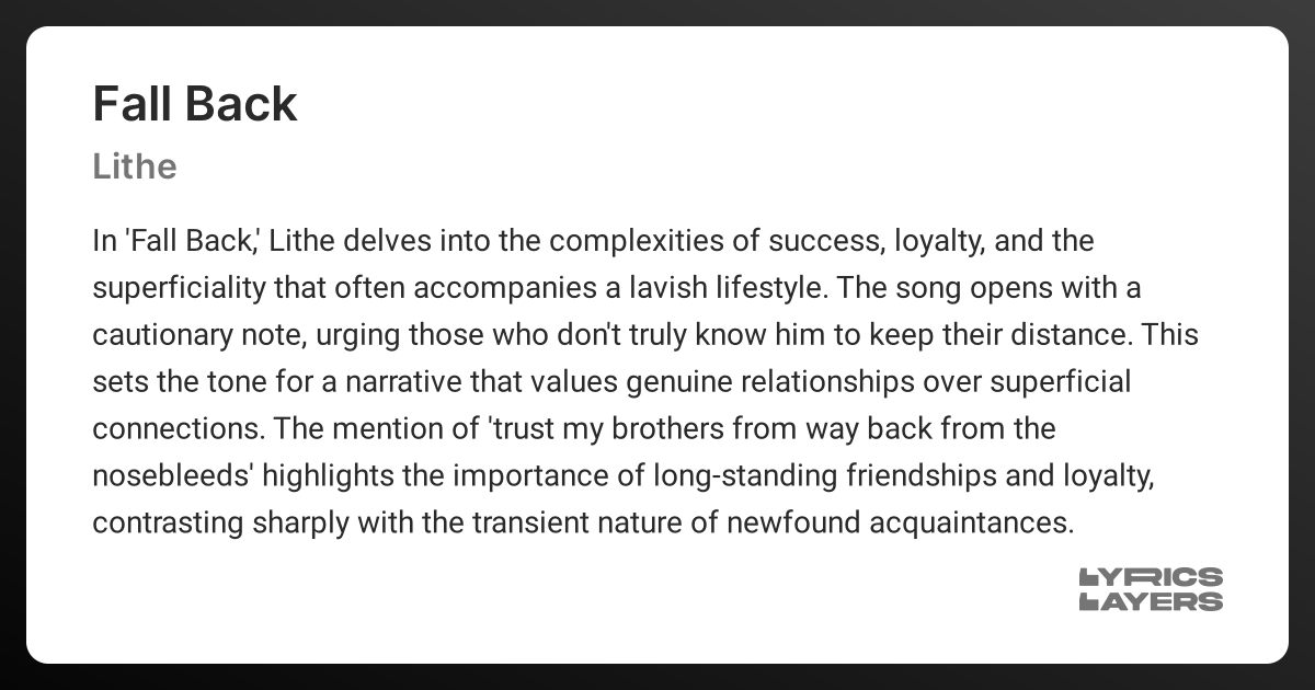 Meaning of FALL BACK (Lithe)