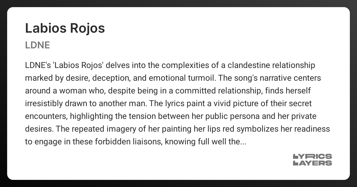 LABIOS ROJOS (Lyrics in English) - LDNE