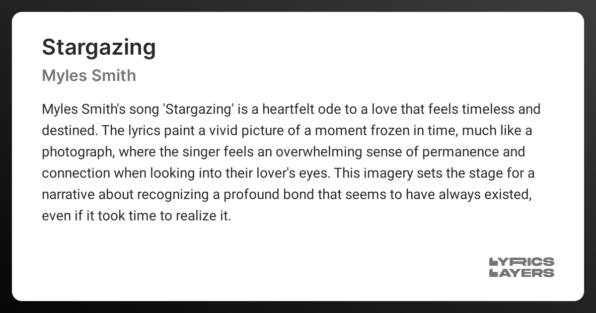 Meaning of STARGAZING (Myles Smith)