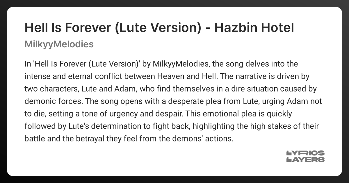 Meaning of Hell Is Forever (Lute Version) - Hazbin Hotel (MilkyyMelodies)