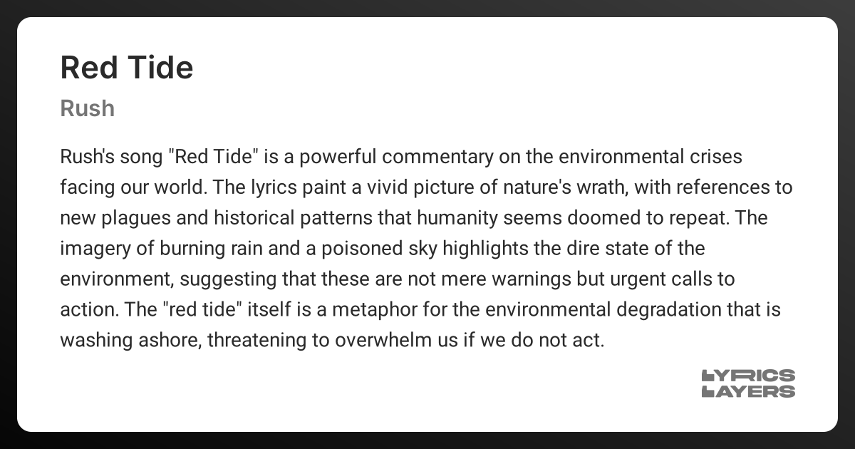 Meaning of RED TIDE (Rush)