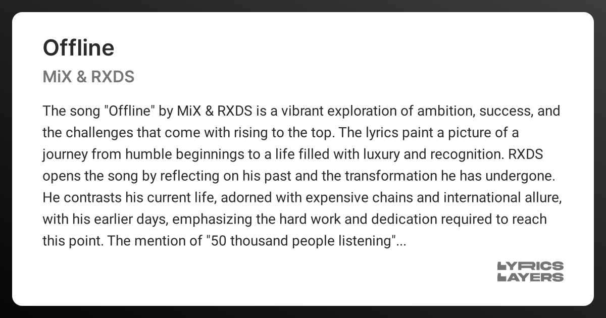 OFFLINE (Lyrics in English) - MiX & RXDS