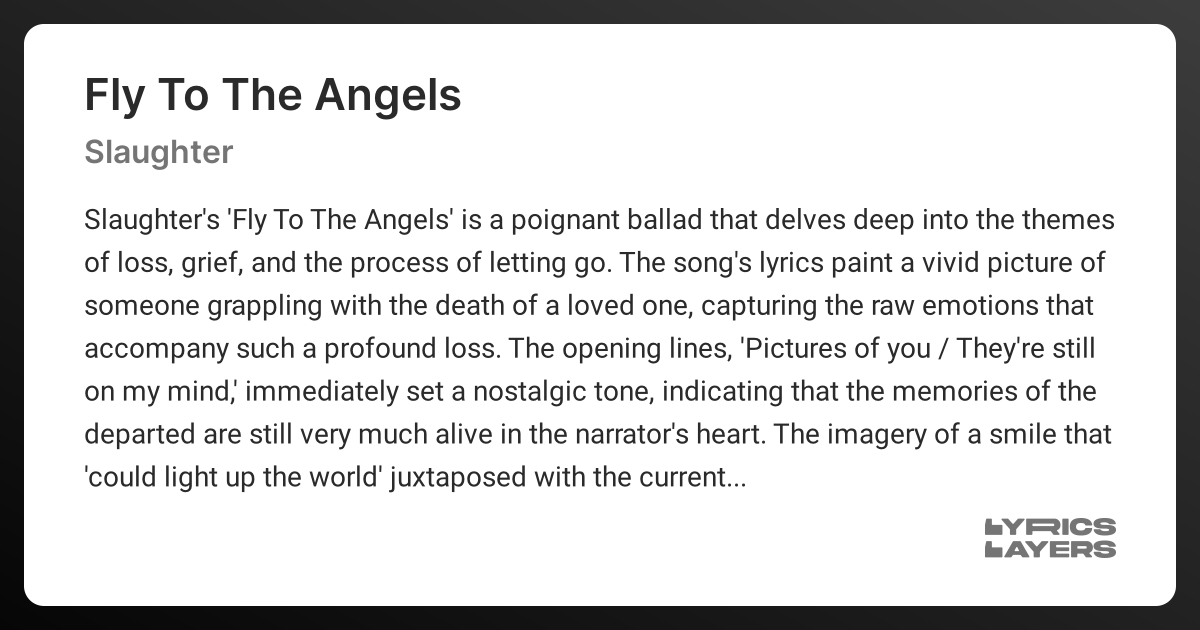 Meaning of FLY TO THE ANGELS (Slaughter)