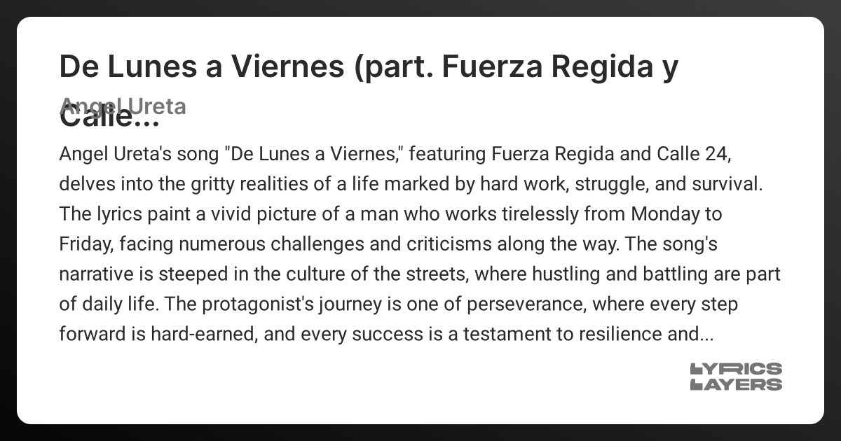 De Lunes a Viernes (part. Fuerza Regida y Calle 24): deutsche ...