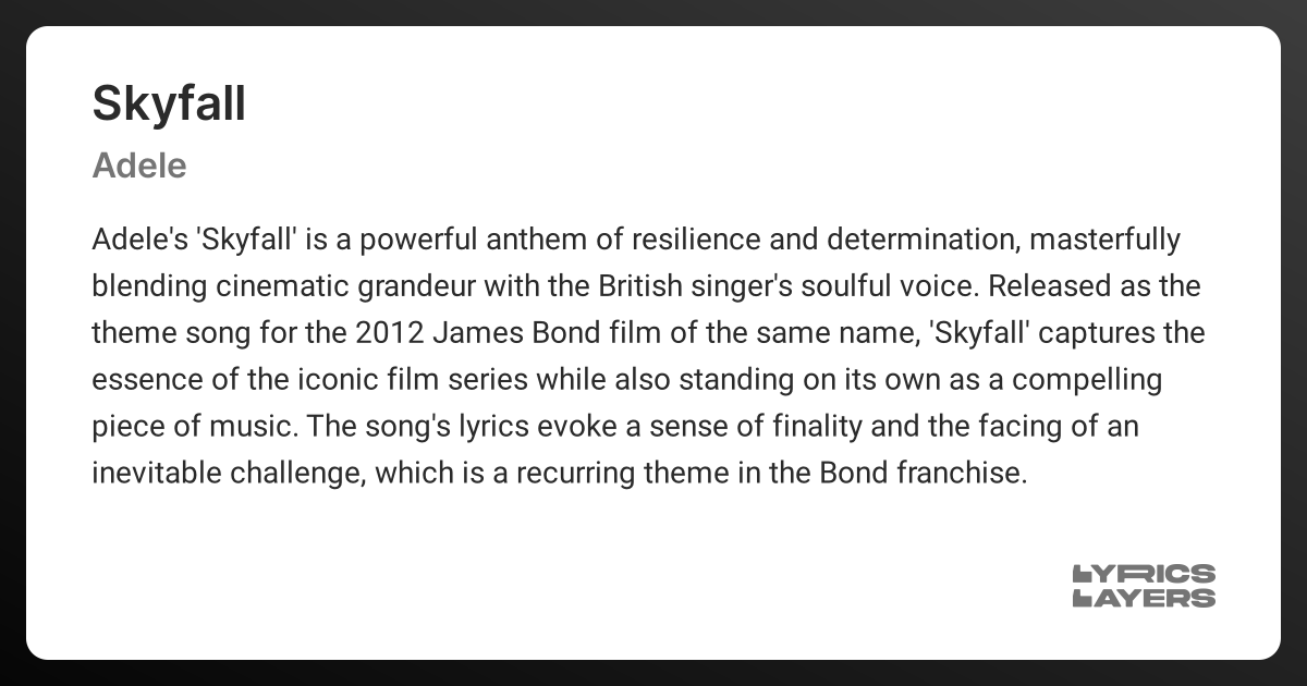 Meaning of SKYFALL (Adele)