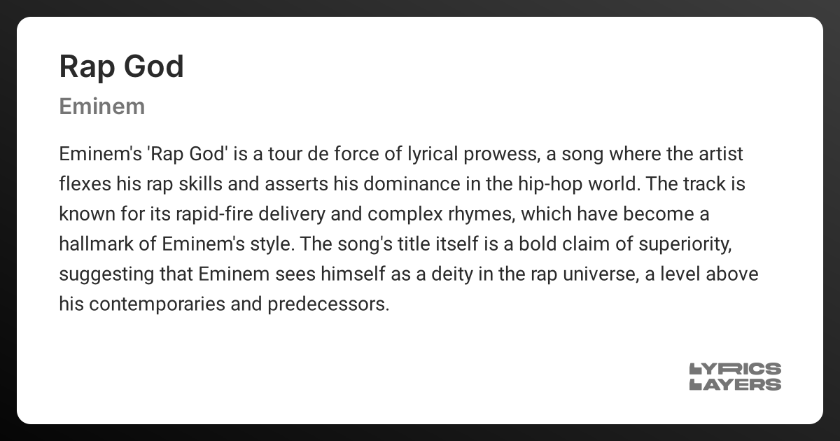 Meaning of RAP GOD (Eminem)
