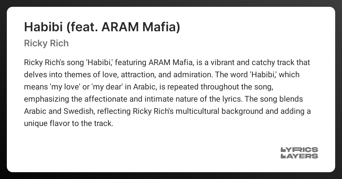 HABIBI (FEAT. ARAM MAFIA) (Lyrics in English) - Ricky Rich