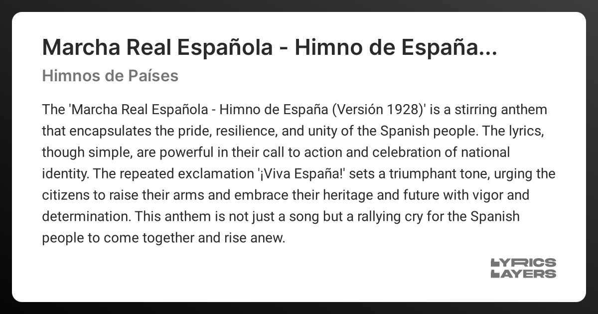 Marcha Real Española - Himno de España (Versión 1928) (Lyrics in ...