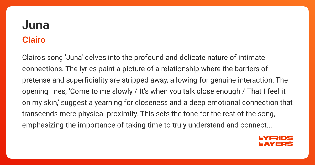 Meaning of JUNA (Clairo)