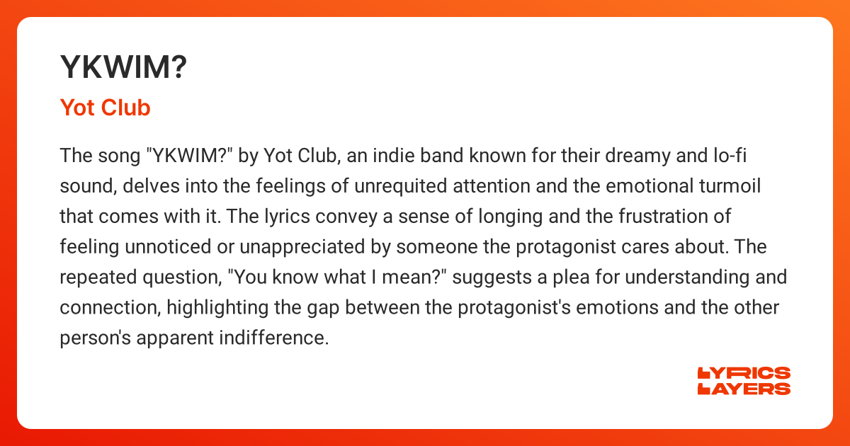 Meaning of YKWIM? (Yot Club)