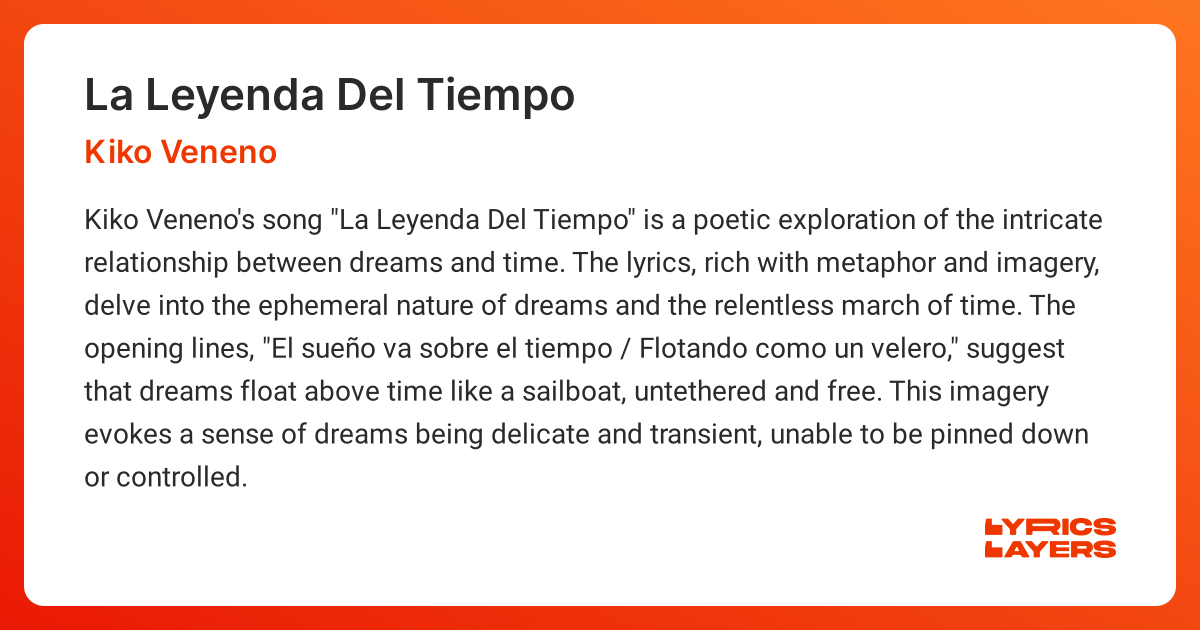 LA LEYENDA DEL TIEMPO - Kiko Veneno - LYRICSLAYERS.COM