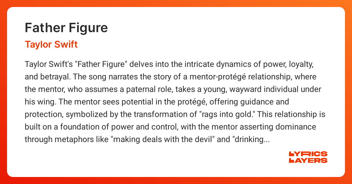 Meaning of FATHER FIGURE (Taylor Swift)